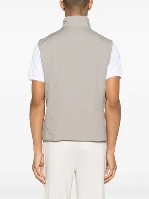 MOORER Padded Zip-up Gillet - Neutrals