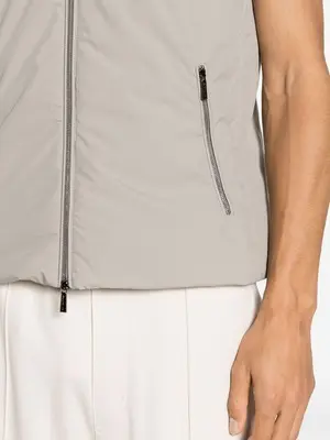 MOORER Padded Zip-up Gillet - Neutrals