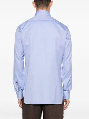BARBA NAPOLI Cutaway Collar Cotton Shirt