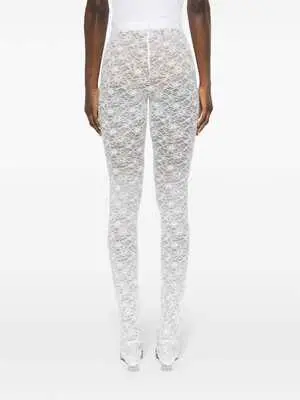 Alessandra Rich Floral-lace Semi-sheer Leggings