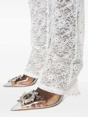 Alessandra Rich Floral-lace Semi-sheer Leggings
