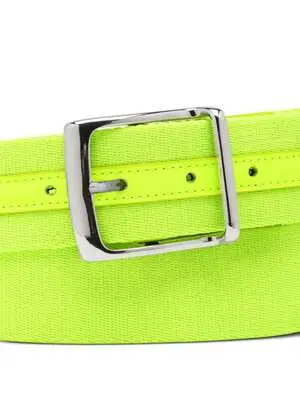 Philipp Plein Leather-trim Buckle Belt