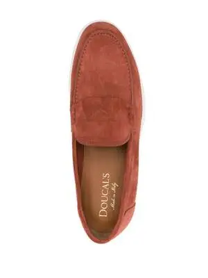 DOUCAL'S Suede Penny Loafers - Brown