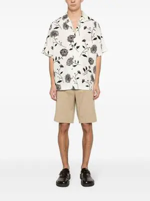 Etro Pegaso-embroidery Pressed-crease Shorts - Neutrals