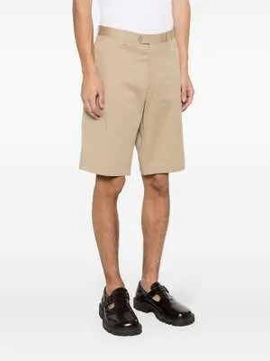 Etro Pegaso-embroidery Pressed-crease Shorts - Neutrals