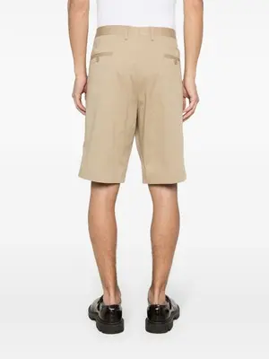 Etro Pegaso-embroidery Pressed-crease Shorts - Neutrals