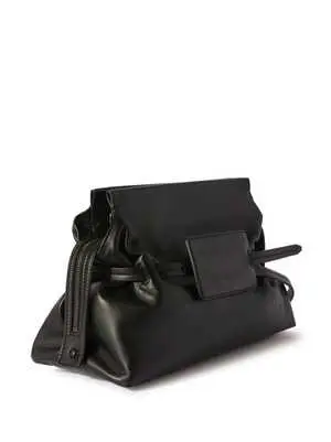 Off-White Zip Tie Leather Clutch - Black
