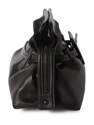 Off-White Zip Tie Leather Clutch - Black