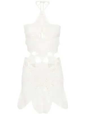 Cult Gaia Floreana Panelled Knit Dress - White