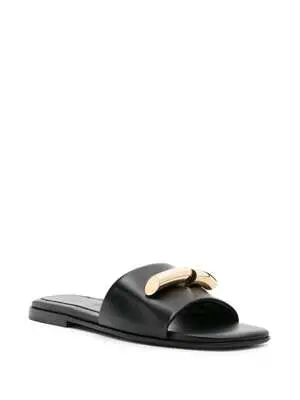 LANVIN Haute Sequence Leather Slides