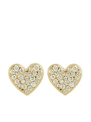 ALINKA 18kt Yellow Diamond Heart Stud Earrings - Gold