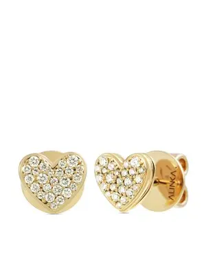 ALINKA 18kt Yellow Diamond Heart Stud Earrings