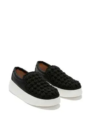 JW Anderson Popcorn Knit Leather Sneakers