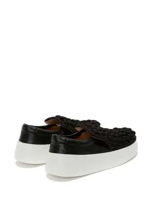 JW Anderson Popcorn Knit Leather Sneakers