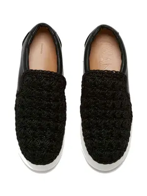 JW Anderson Popcorn Knit Leather Sneakers