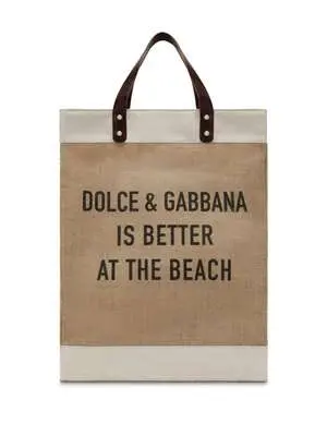 Dolce & Gabbana Logo-print Tote Bag - Neutrals