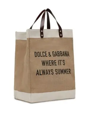 Dolce & Gabbana Logo-print Tote Bag - Neutrals