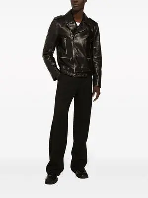 Dolce & Gabbana Grained Leather Biker Jacket