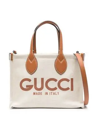 Gucci Mini Logo-print Tote Bag - Neutrals