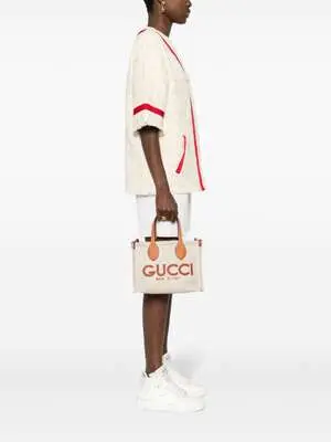 Gucci Mini Logo-print Tote Bag - Neutrals