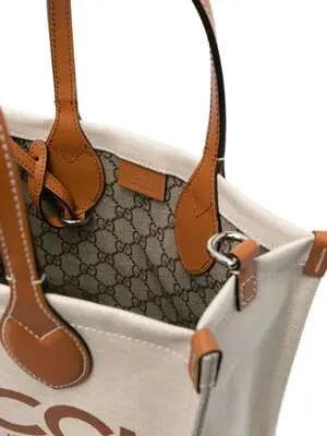 Gucci Mini Logo-print Tote Bag - Neutrals