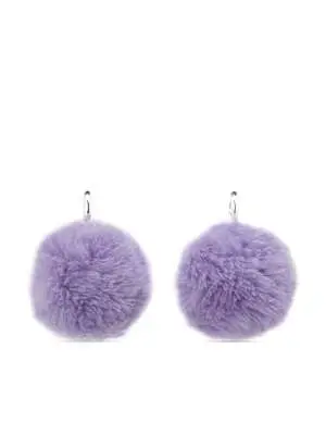 Marni Pom-pom Drop Earrings - Purple