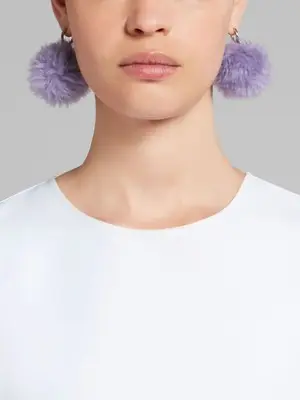 Marni Pom-pom Drop Earrings - Purple