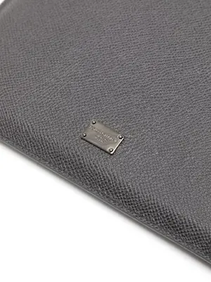Dolce & Gabbana Logo-plaque Leather Tablet Case - Grey