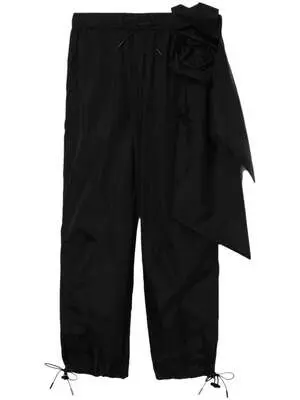 Simone Rocha Bow-detail Straight-leg Trousers - Black