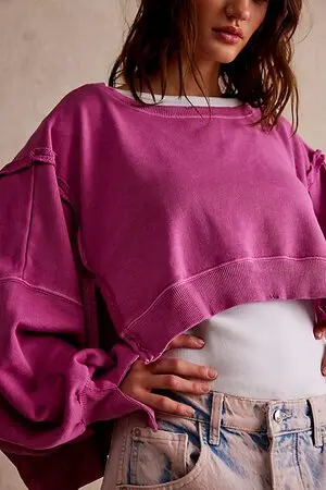 Free People We The Free Camden Cropped Sweatshirt - Island Flower
