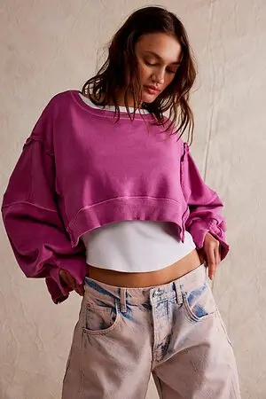 Free People We The Free Camden Cropped Sweatshirt - Island Flower