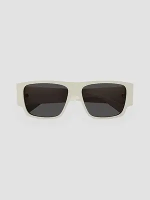 Bottega Veneta Bold Triangle Stud Bv1286s 57mm Square Sunglasses - White Grey