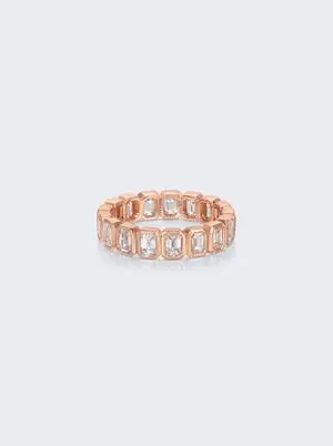ANITA KO Emerald Cut Diamond Bezel Ring - Rose Gold