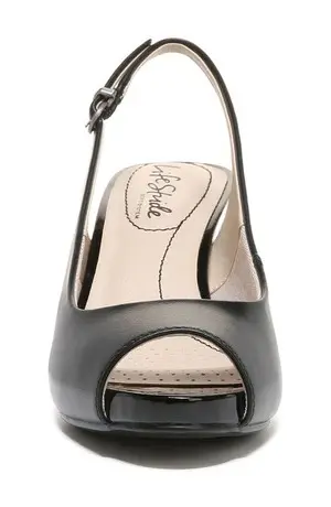 LIFESTRIDE Teller Slingback Peep Toe Pumps - Black