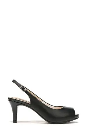 LIFESTRIDE Teller Slingback Peep Toe Pumps - Black