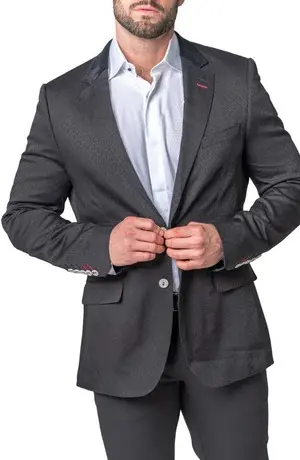 MACEOO Socrates Geometric Sport Coat - Black
