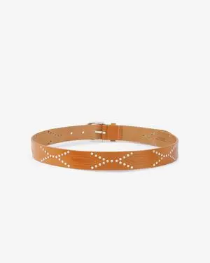 Isabel Marant Étoile Telly Leather Belt With Silver Studs