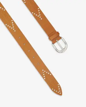 Isabel Marant Étoile Telly Leather Belt With Silver Studs