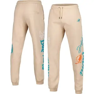 THE WILD COLLECTIVE Miami Dolphins Heavy Block Graphic Jogger Pants - Cream
