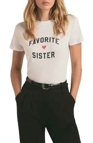 FAVORITE DAUGHTER Favorite Sister Graphic T-shirt - White