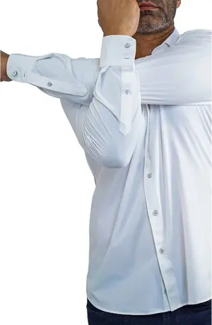 MACEOO Einstein Contemporary Fit Stretch Button-up Shirt - White