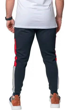 MACEOO Colorblock Fleece Joggers - Blue