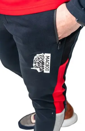 MACEOO Colorblock Fleece Joggers - Blue
