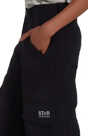 GOLDEN GOOSE Star Nylon Cargo Pants - Black