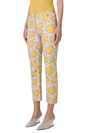 Akris Maru Sunflower Print Ankle Jeans