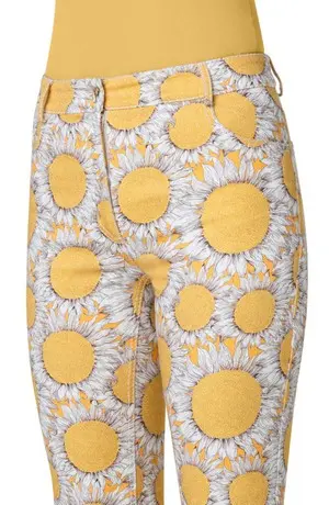 Akris Maru Sunflower Print Ankle Jeans