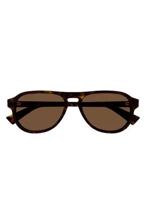Bottega Veneta 55mm Pilot Sunglasses - Havana