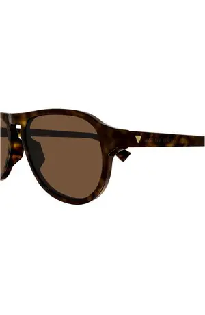 Bottega Veneta 55mm Pilot Sunglasses - Havana