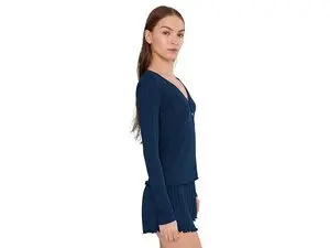 Eberjey Pointelle V-neck Henley Pajama Top