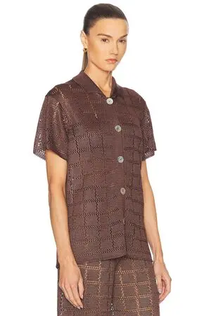 Calle Del Mar Short Sleeve Patchwork Shirt